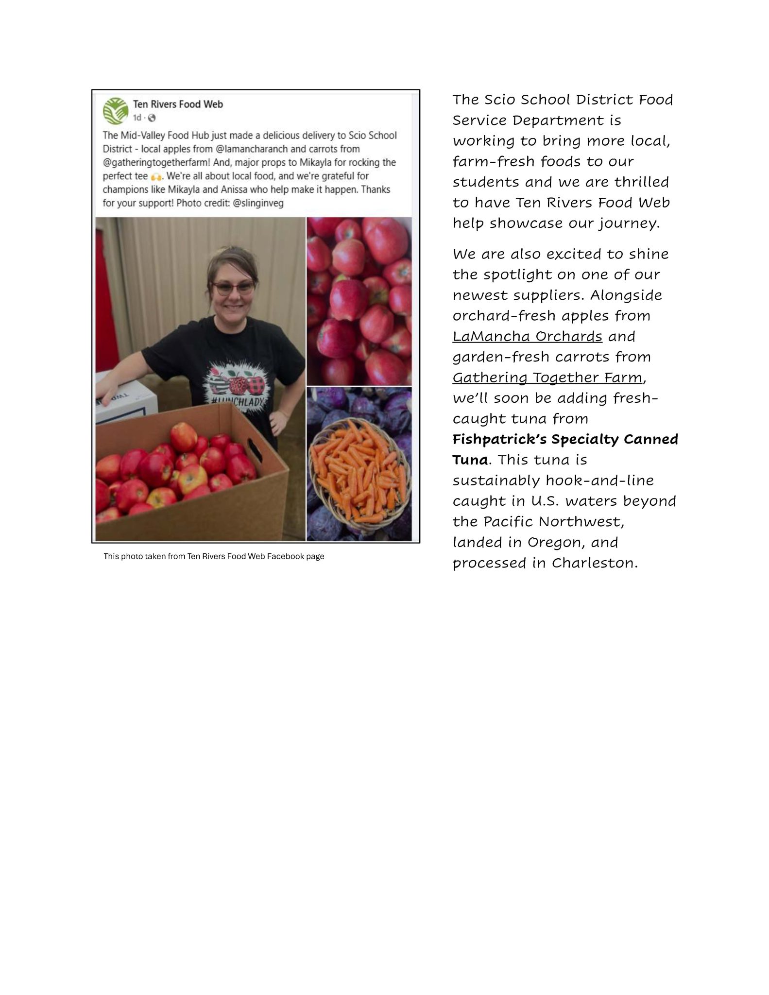 Bringing Local, Farm-Fresh Foods to our Students - Scio School District